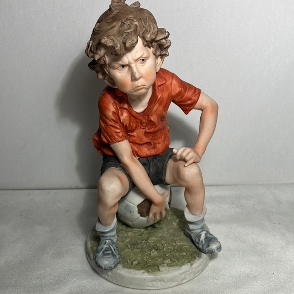 Accents | Himark Pucci Capodimonte Figurine Boy Soccer Ball Sculpture ...